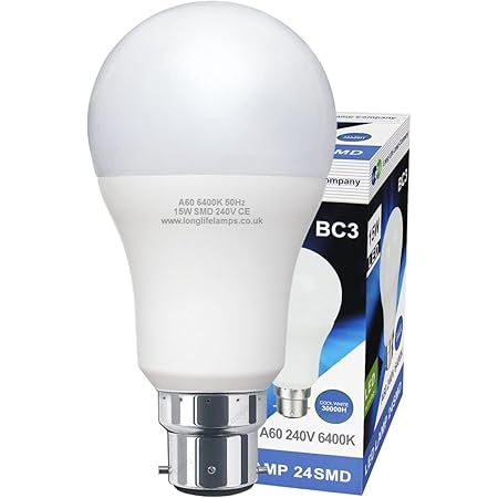 3 Pin BC3 Light Bulb LED 10w Energy Saving Non Dimmable 240v 3000k Warm ...