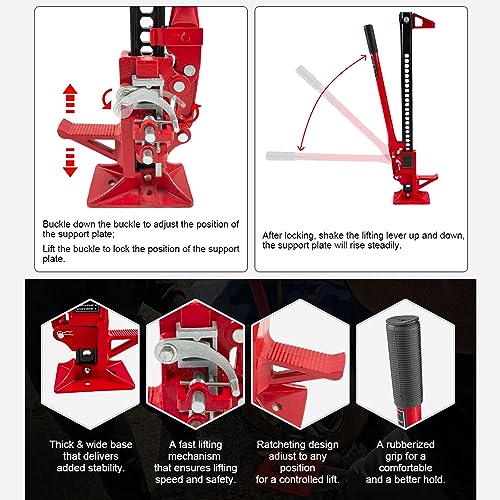 Snapklik.com : Utility Farm Jack 60 Inch 6,000lbs Ratcheting Off Road ...