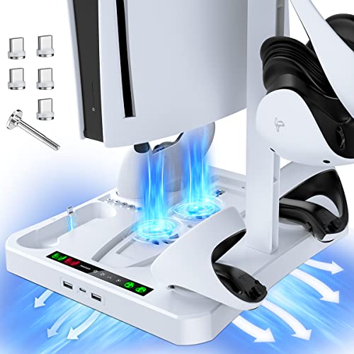 Hastraith Stand for PSVR 2 & PS5 Console, [5 in 1] Stand with Cooling ...