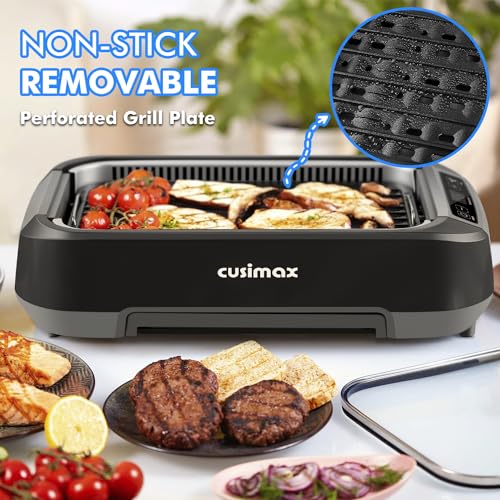 CUSIMAX Smokeless Indoor Grill, 1500W Electric Grill Korean BBQ Grill ...