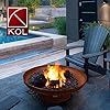 Amazon.com : KOL 35" Dia. Heavy-Duty Fire Pit - Pre-Rusted Corten Steel ...