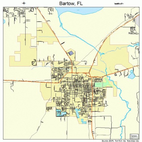 Amazon.com: Large Street & Road Map of Bartow, Florida FL - Printed ...