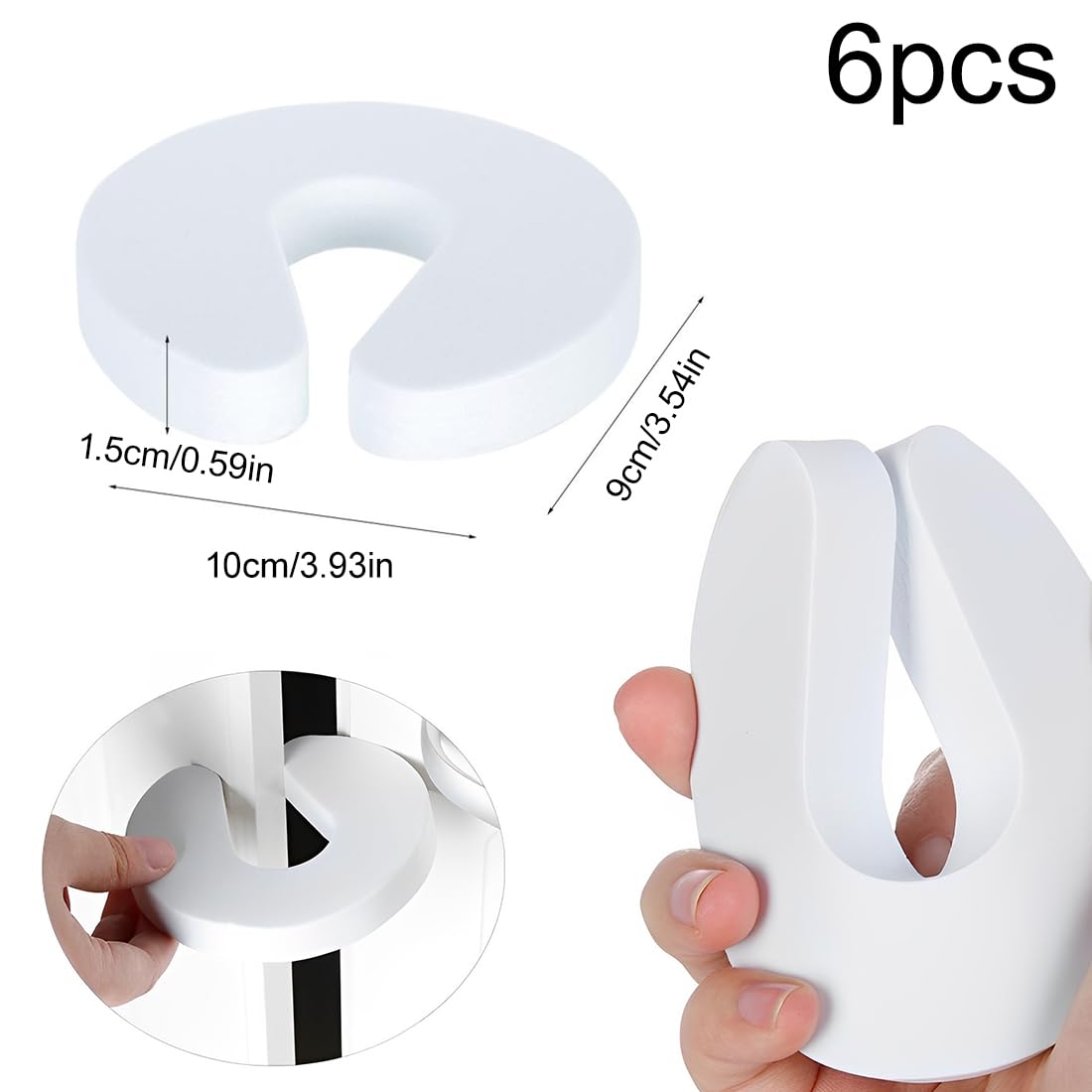 Safety Door Stoppers, 6 Pieces Soft Door Finger Guards Foam Door ...
