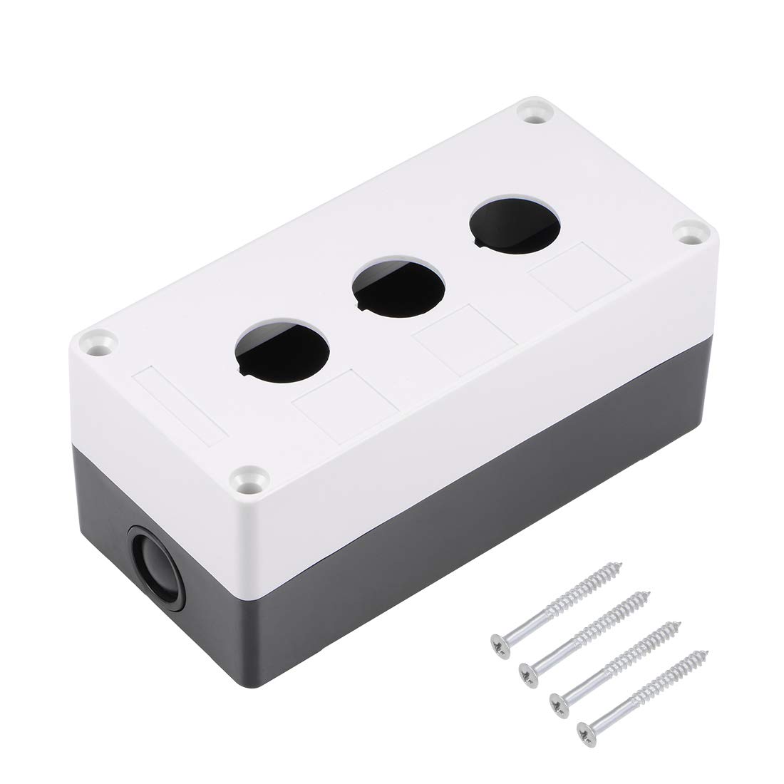 uxcell Push Button Switch Control Station Box 22mm 3 Holes Black and ...