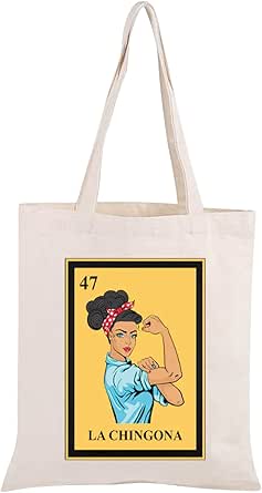 Amazon.com: JXGZSO Chingona Shoulder Bag Mexican Lottery Tote Bag ...