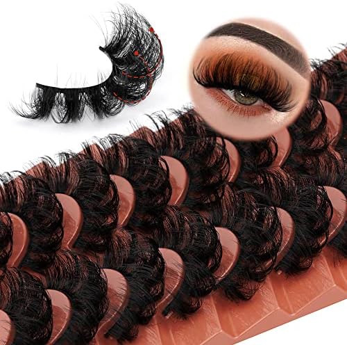 Amazon.com: Mink Lashes Fluffy False Eyelashes 20mm Long Faux Mink ...