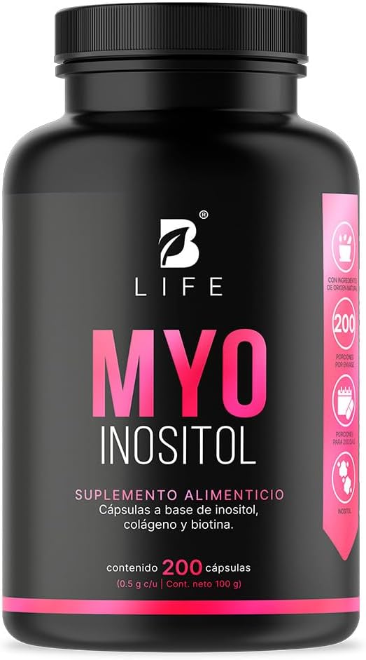 B Life Company | Inositol de 200 Cápsulas de 500 mg. Ingredientes ...
