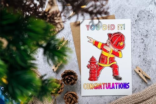 Amazon.com : LouiseGifts Firefighter Graduation Congratulations Card ...