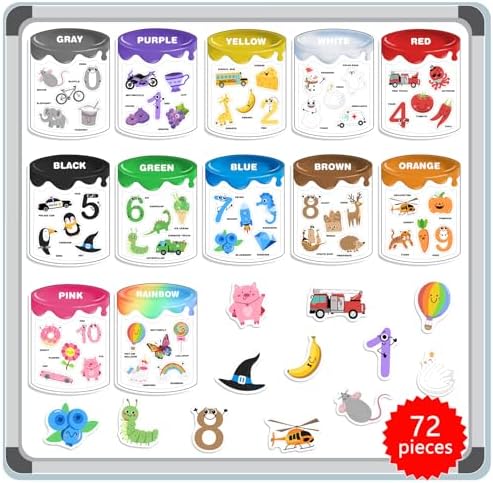 Amazon.com: Creatoy Fridge Magnets for Toddlers, Montessori Colors and ...