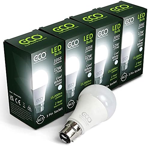 3 Pin BC3 Light Bulb LED 10w Energy Saving Non Dimmable 240v 3000k Warm ...