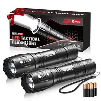 RECHOO Tactical Flashlights 2 Pack : Amazon.in: Home Improvement