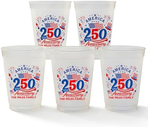 Amazon.com: Personalized Plastic Cups - Custom 250 Anniversary Plastic ...