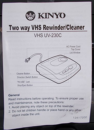 Buying Guide | Kinyo UV-230C 2-Way VHS Cassette Rewinder and Cleaner