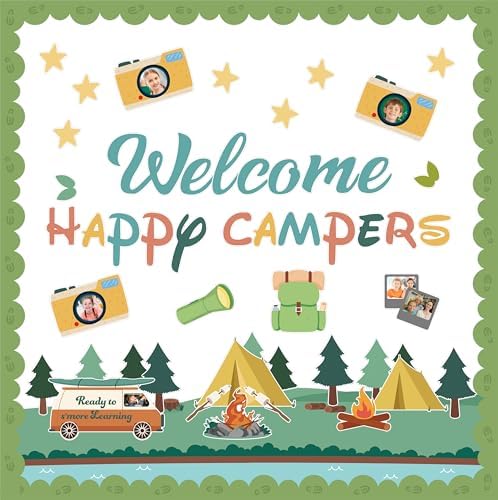 Amazon.com: Camping Bulletin Board Kit Adventure Mountain Back to ...