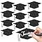 Amazon.com: Whaline 50Pcs Grad Caps Cutouts Glitter Black Graduation ...