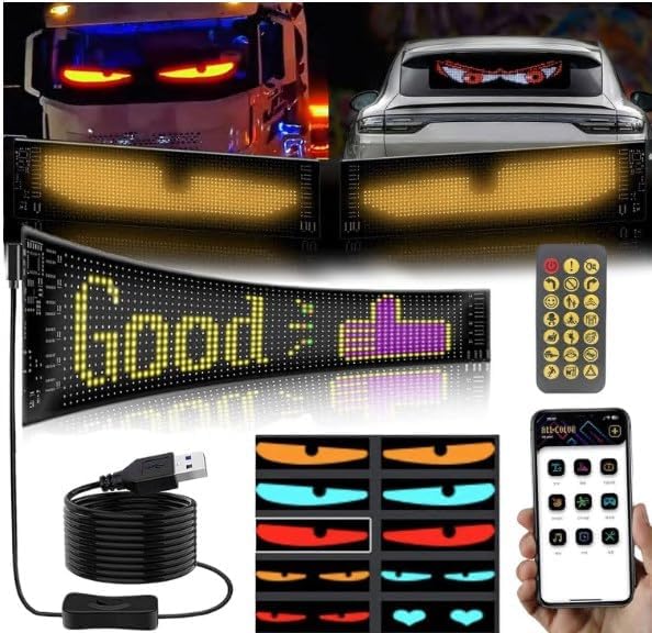 Devil Eyes Light For Cars, Programmable Flexible Car Window Screen LED ...