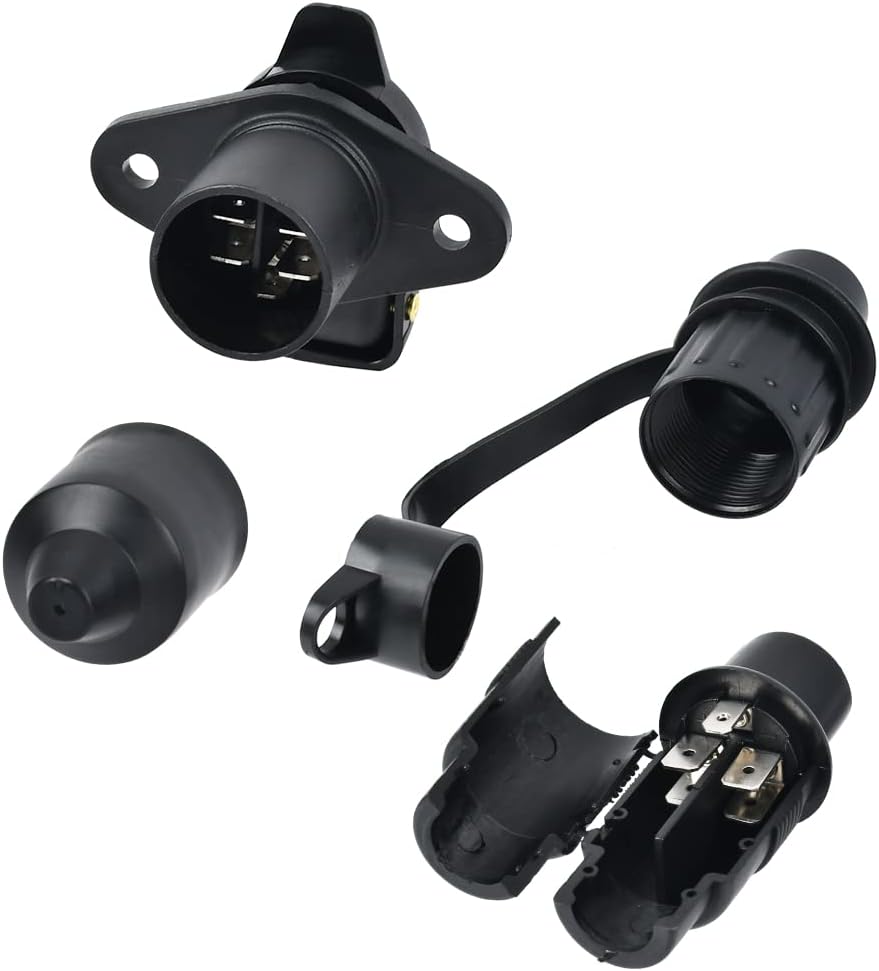 Buy NA 2 Pack 3 Pin Plug and Socket, 3 Pin Plug Socket, Din 9680 ...