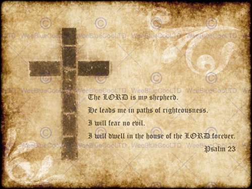 Bumblebeaver PSALM 23 LORD SHEPHERD CROSS CHRISTIAN RELIGIOUS QUOTE ...