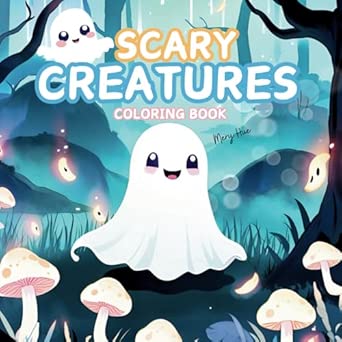 Scary Creatures Coloring Book: For Adults & Teens, Featuring Cute and ...