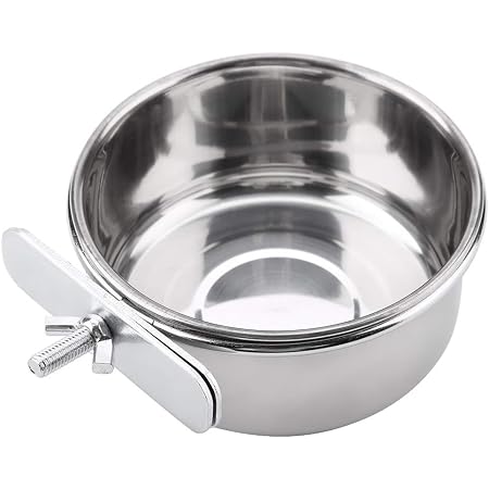 Bird Parrot Feeding Cups, Stainless Steel Parrot Food Water Bowls ...
