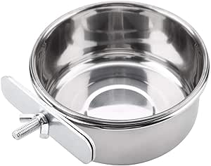 Bird Parrot Feeding Cups, Stainless Steel Parrot Food Water Bowls ...