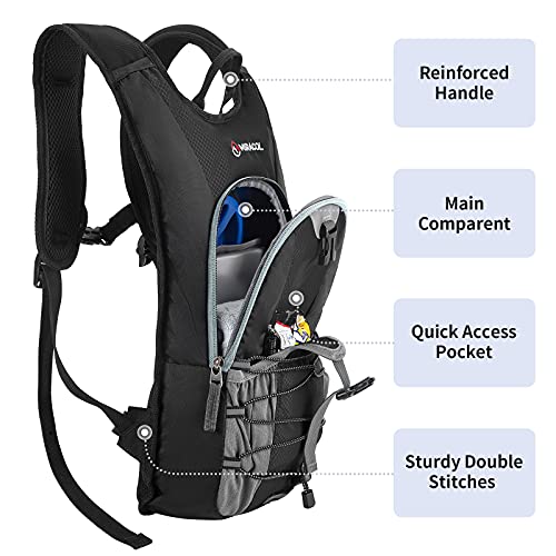 MIRACOL Hydration Backpack with 2L BPA Free Water Bladder, Lightweight ...