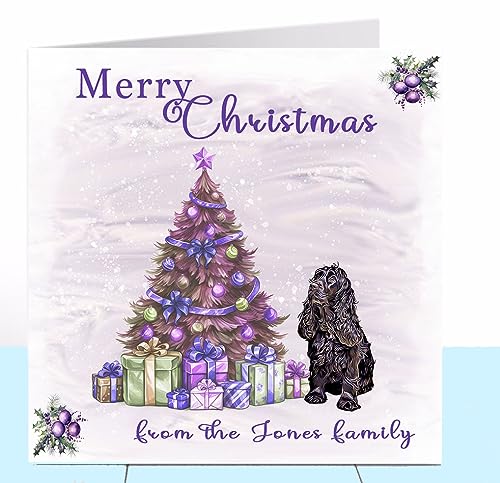Spaniel Christmas Card, Cocker Spaniel, Black Coloured Dog, Spaniel ...
