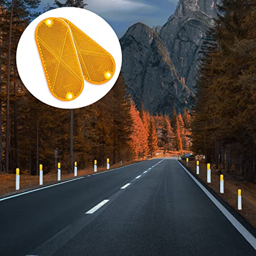 Snapklik.com : Smseace 10Pack Safety Reflectors Yellow Oval Reflector
