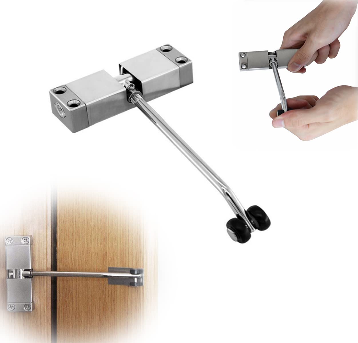 Buy SYOSIAutomatic Door Closer, Stainless Steel Door Closing Controller ...