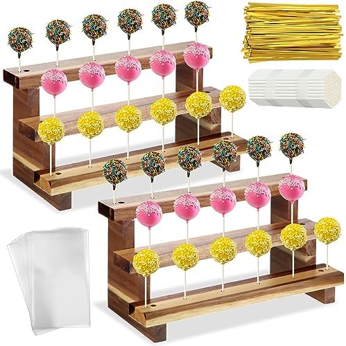 Amazon.com | Relaxing Garden Wood Cake Pop Stand /w 300 Pcs Cake Pop ...
