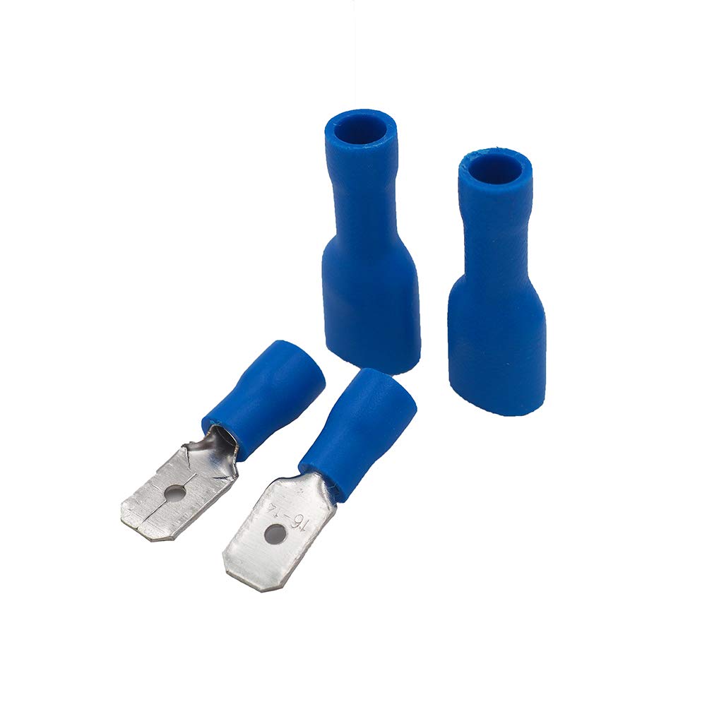 Grapelet Kabelschuhe x 100 - Flachstecker Blau x 50 / Flachsteckhülsen ...