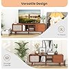 Amazon.com: Giantex Bamboo TV Stand for TVs up to 65”, PE Rattan Media ...