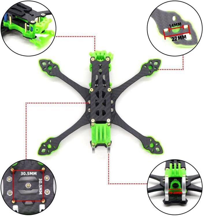 225mm FPV Racing Drone Frame 5inch Carbon Fiber Quadcopter Frame 5mm ...