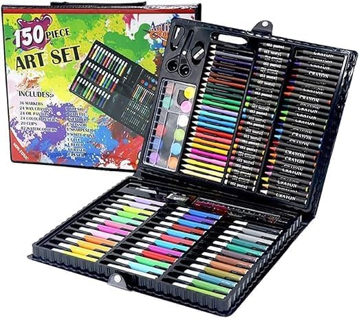 Kedva 150 Pcs Color Set For Kids, Watercolor Pens, Brush Set Gift Boxes ...