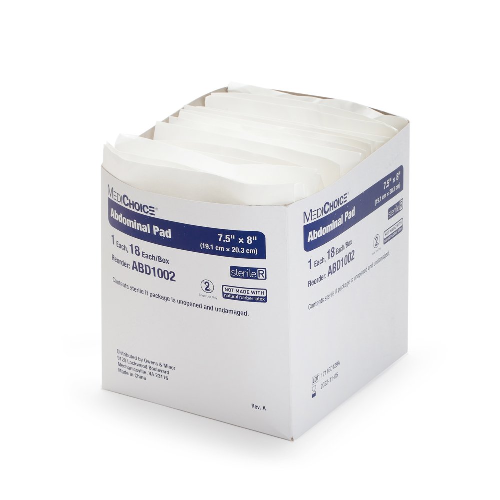 Amazon.com: MediChoice Abdominal Pad, 7.5x8 Inch, White, 1314ABD1002 ...