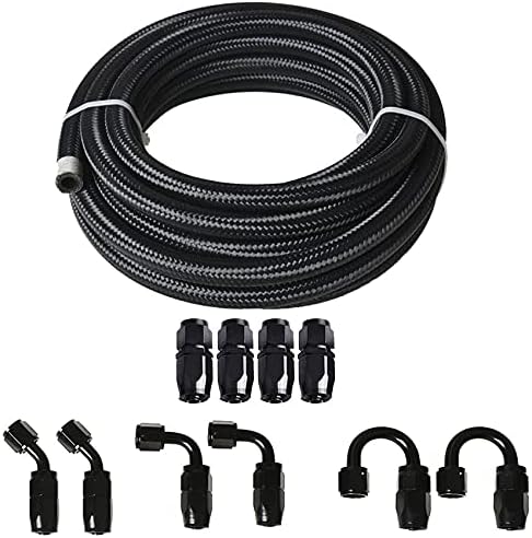 Amazon.com: 3/8 6AN 20FT Fuel Line Hose Kit, Stainless Steel Braided ...
