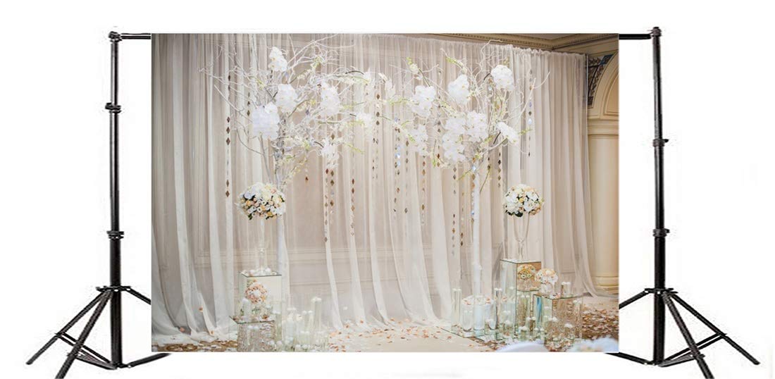 Buy YEELE 7x5ft Wedding Backdrop Bridal Floral Wall Quinceanera Love ...