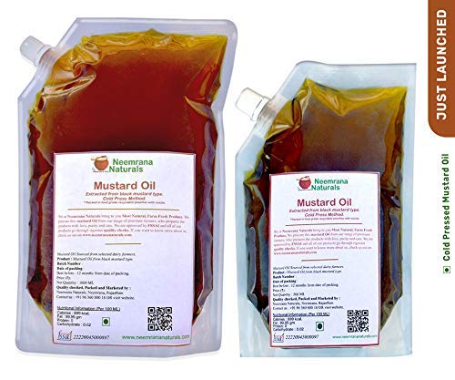 Neemrana Naturals Cold Pressed Mustard Oil Sarso Oil (500 ml+ 1000 ml ...