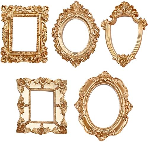 Amazon.com - UOIENRT 5PCS Vintage Resin Picture Frame, Oval Rectangle ...