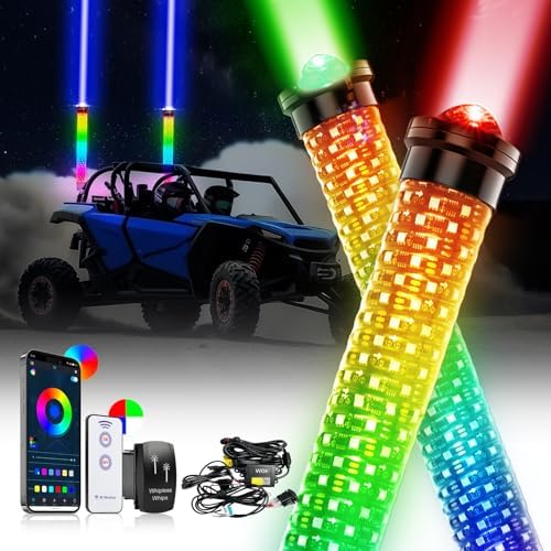 Amazon.com: CO LIGHT 2FT 2-in-1 Whipless LED Fat Whip Lights with ...