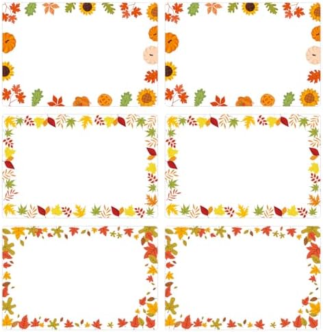 Amazon.com : 180PCS Fall Leaves Pumpkin Name Tags Stickers Labels ...