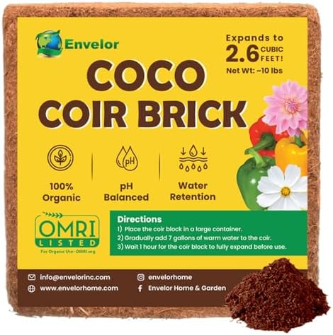 Coco Coir Brick, Coco Coir Brick 5Pcs Compressed Coconut Coir High ...