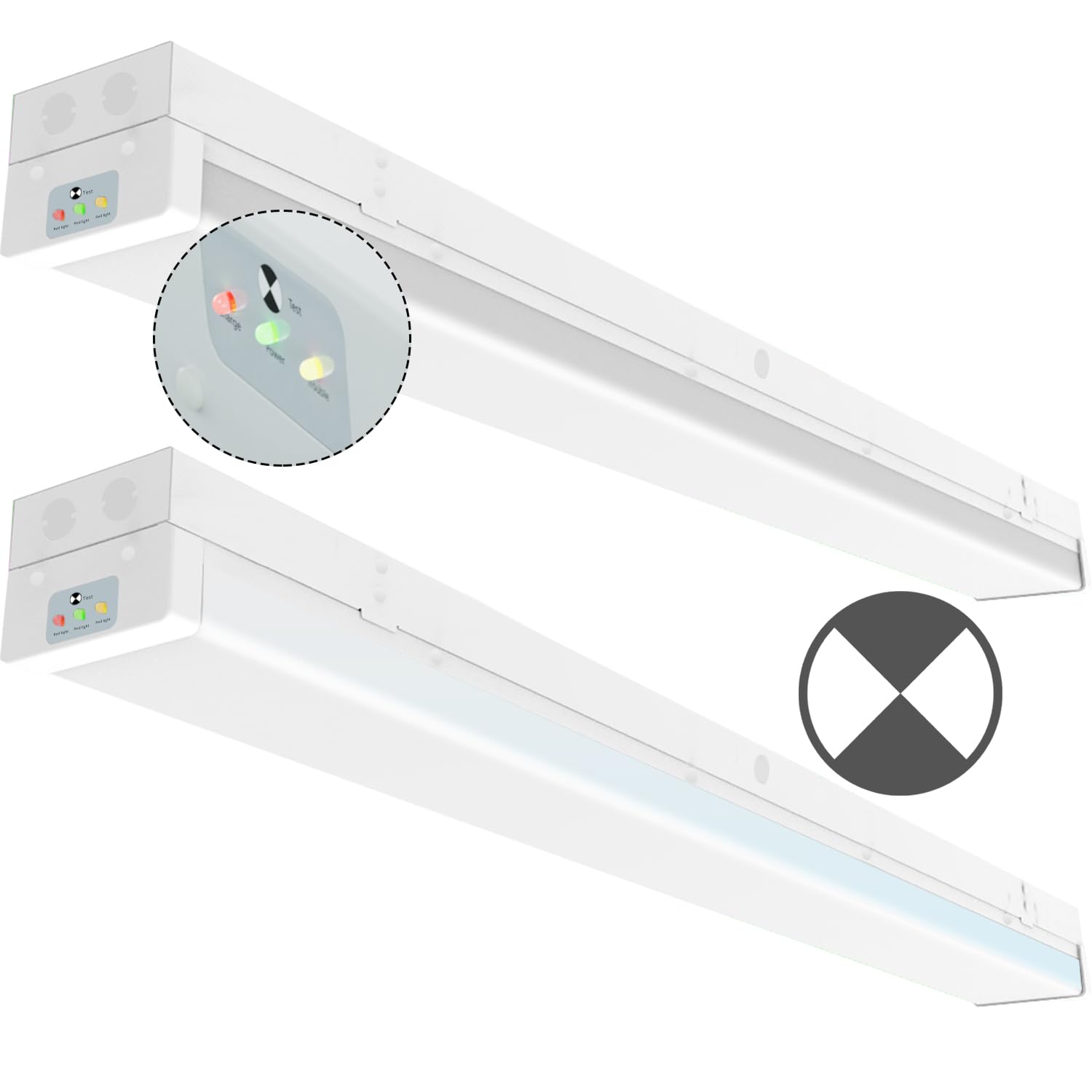 4FT LED Wraparound Emergency Stairwell Light, Battery Backup, IP20, 20W ...