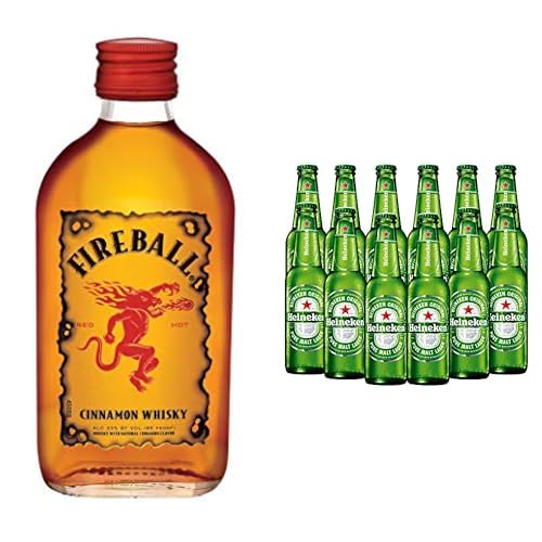 Fireball Whisky Cinnamon 200 ML + Cerveza Heineken 12 Botellas de 355ml ...