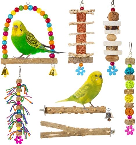 Amazon.com : PUPUAMO Bird Parakeet Toys 8PCS - Parrot Cage Accessories ...