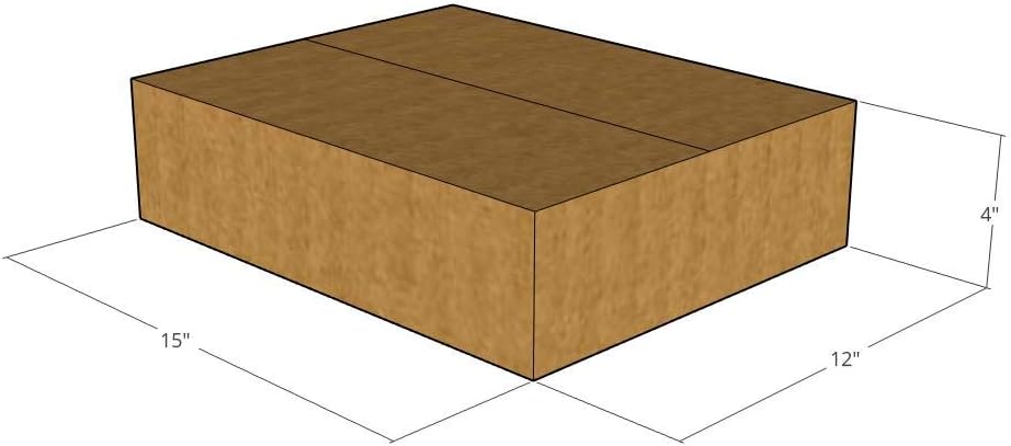 Amazon.com: E1 Packaging 15" x 12" x 4" Corrugated Boxes 32 ECT (Pack ...