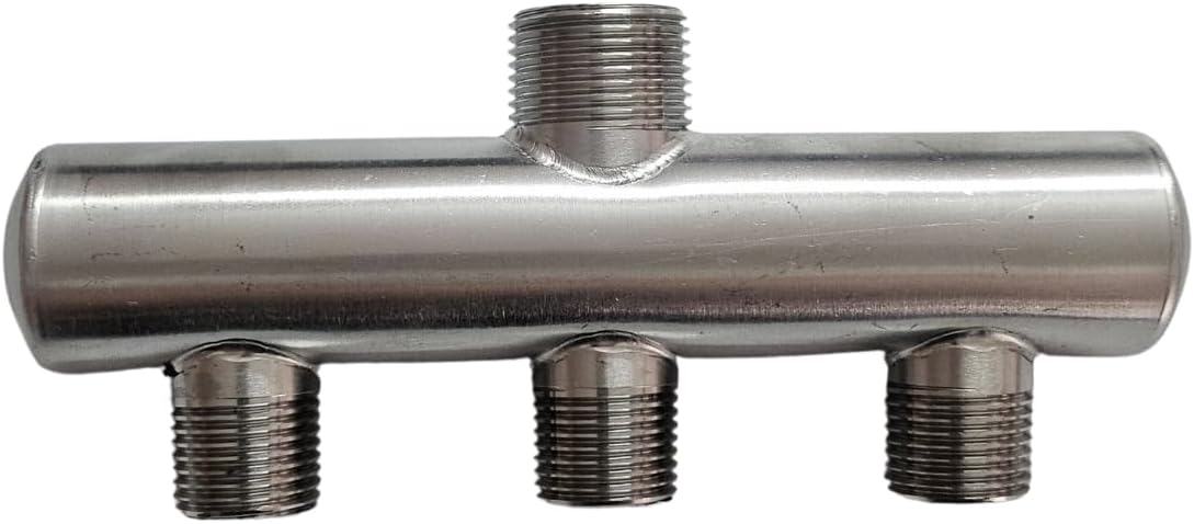 Amazon.com : Stainless Steel Water Manifold, 3-Way Splitter, 1 Inlet 3 ...