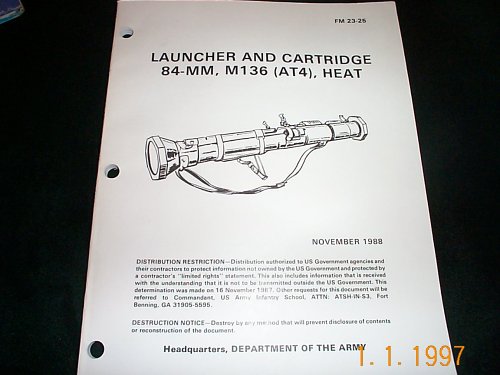 Launcher and Cartridge 84-mm, M136(AT4), Heat: US Army: Amazon.com: Books