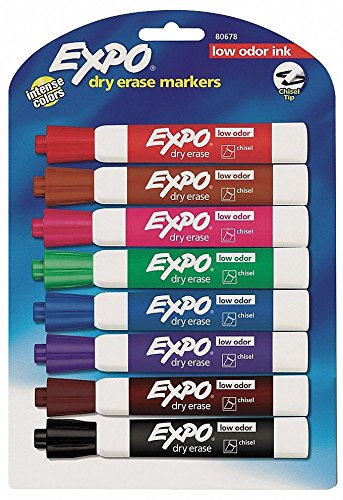 Amazon.com: Expo Chisel-Tip Dry Erase Marker Set, Black, Blue, Green ...