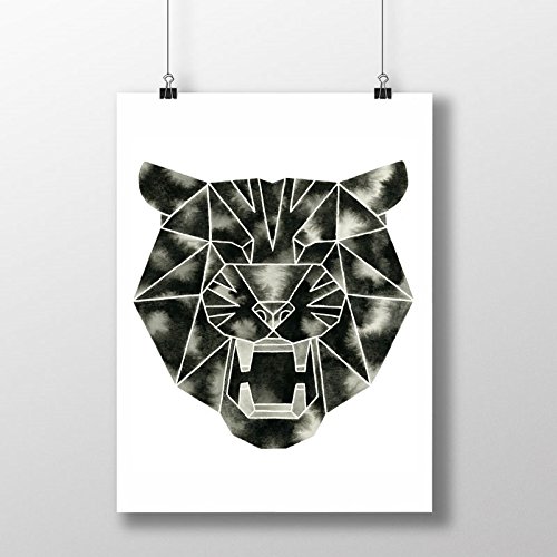 Amazon.com: Geometric Tiger Art Print Minimal Modern Watercolor Safari ...